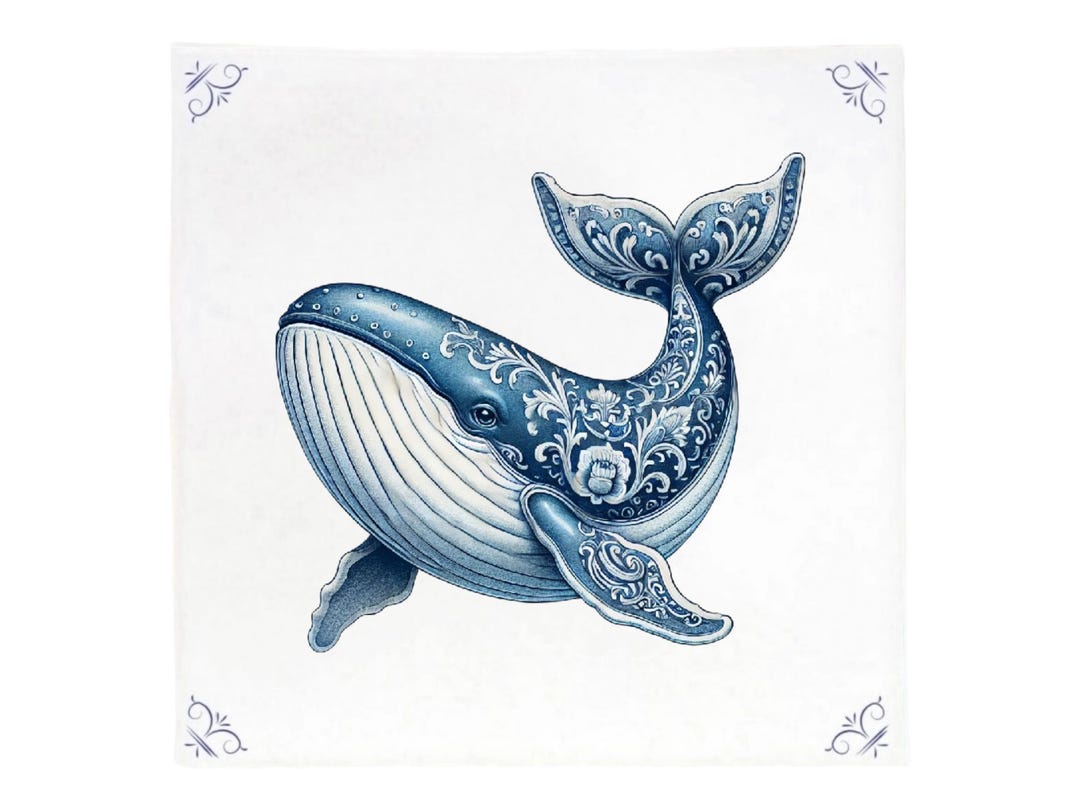 Whale, Delft Blue Tile, Kitchen Tile, Bathroom Tile, Backsplash ...