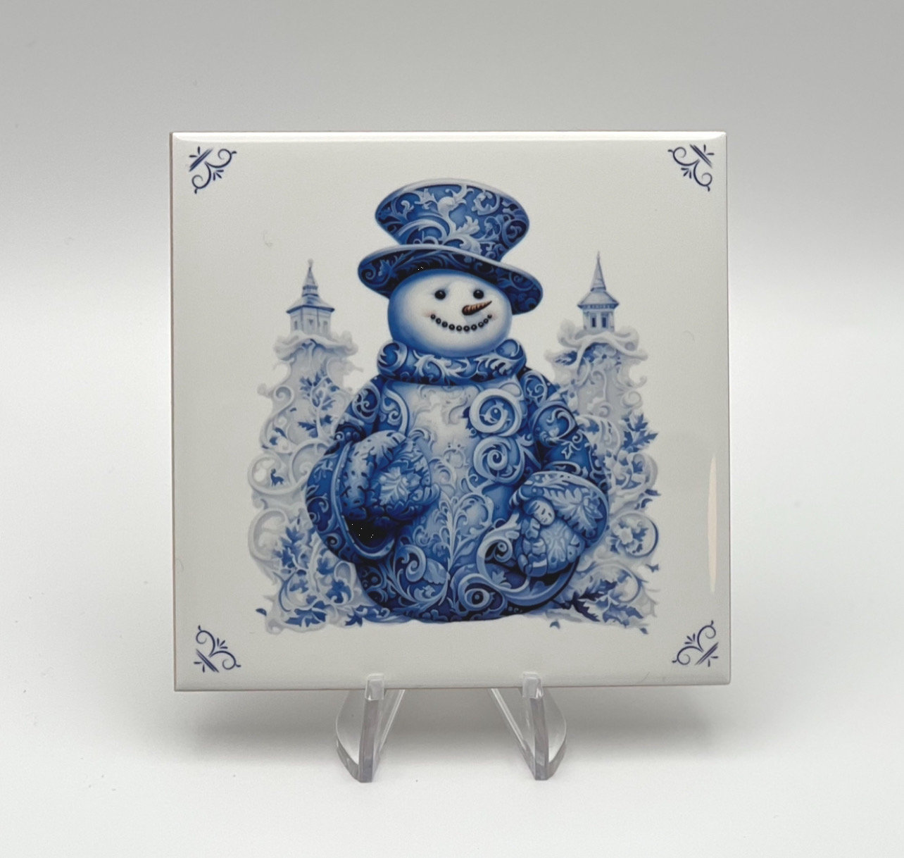Delft Blue, Delft Blue Tile Ceramic, Snowman, Winter, Snow, Blue Tile ...