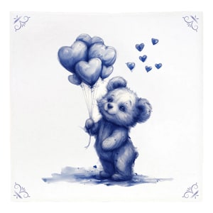Teddy Bear, Heart, Love Bear, Delft Blue, Valentine, Valentines Day ...