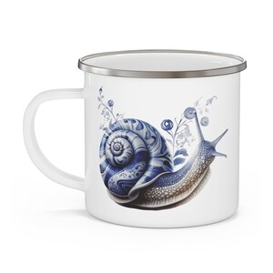 Snail, Enamel, Camping Mug, 12 Oz., Enamel Mug, Mug, Mugs, Stainless ...