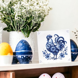 Delft Blue Rooster, Delft Blue Tile, Tile, Delft Blue Tiles, Animal ...