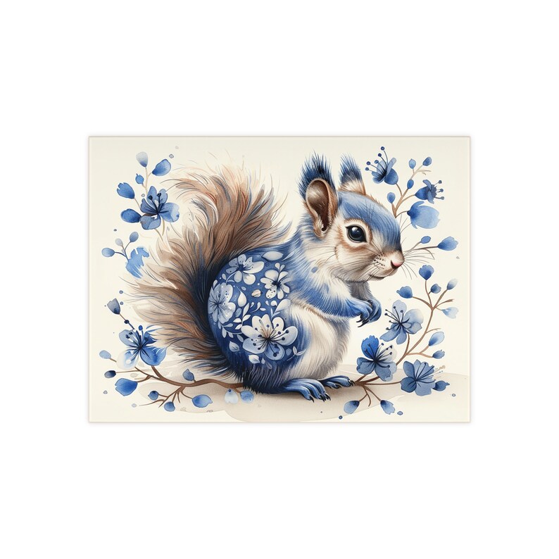 Squirrel Ceramic Tile, 6" X 8", Delft Blue, Delft Blue Tile, Squirrel ...