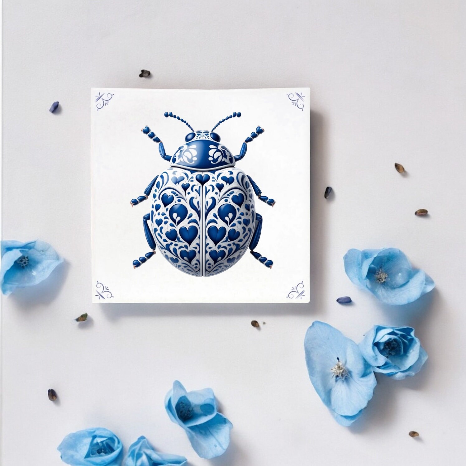 Ladybird, Tile, Delft Blue, Kitchen Tile, Bathroom Tile, Wall Art ...
