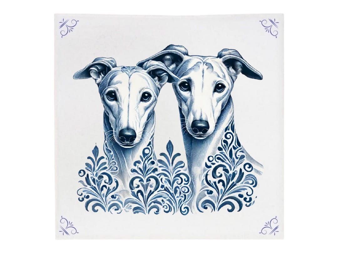 Greyhound, Dog, Tile, Delft Blue, Kitchen Tile, Bathroom Tile, Wall Art ...