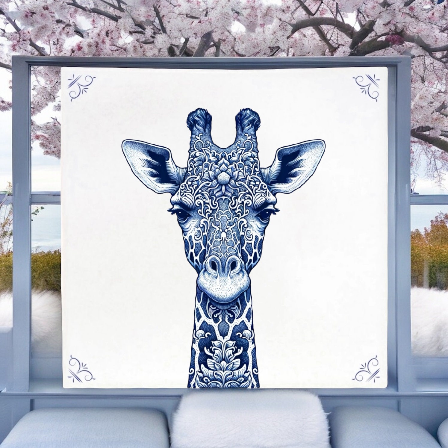 Giraffe, Tile, Delft Blue, Kitchen Tile, Bathroom Tile, Wall Art ...