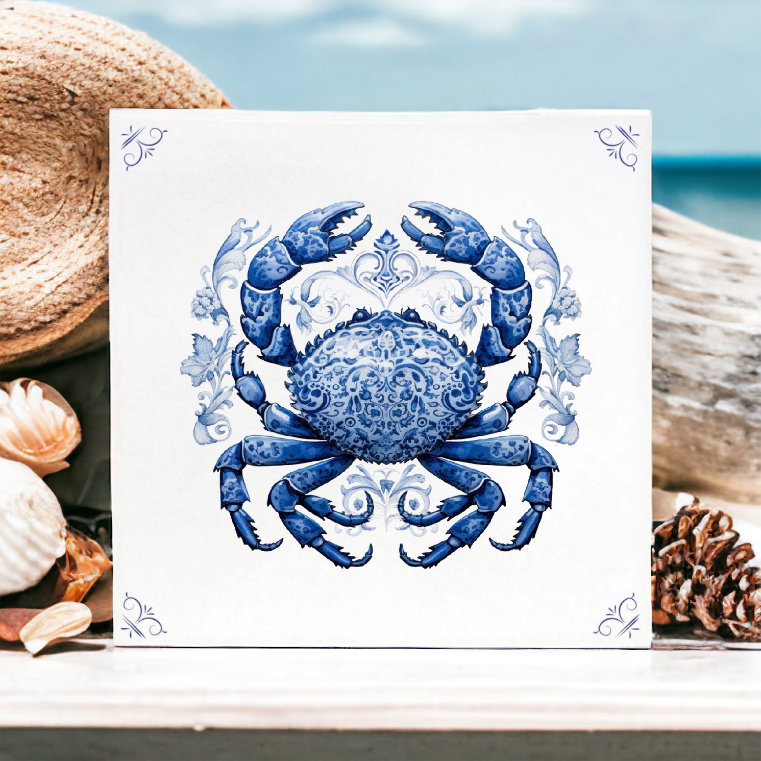 Cancer, Delft Blue, Delft Blue Tile, Zodiac, Tile, Zodiac Gift ...