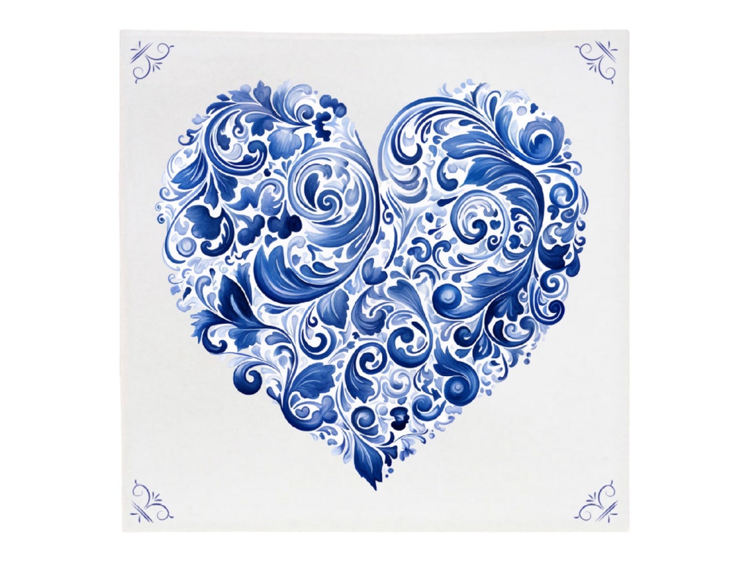 Heart, Heart Tile, Delft Blue, Valentine, Valentines Day, Valentine ...