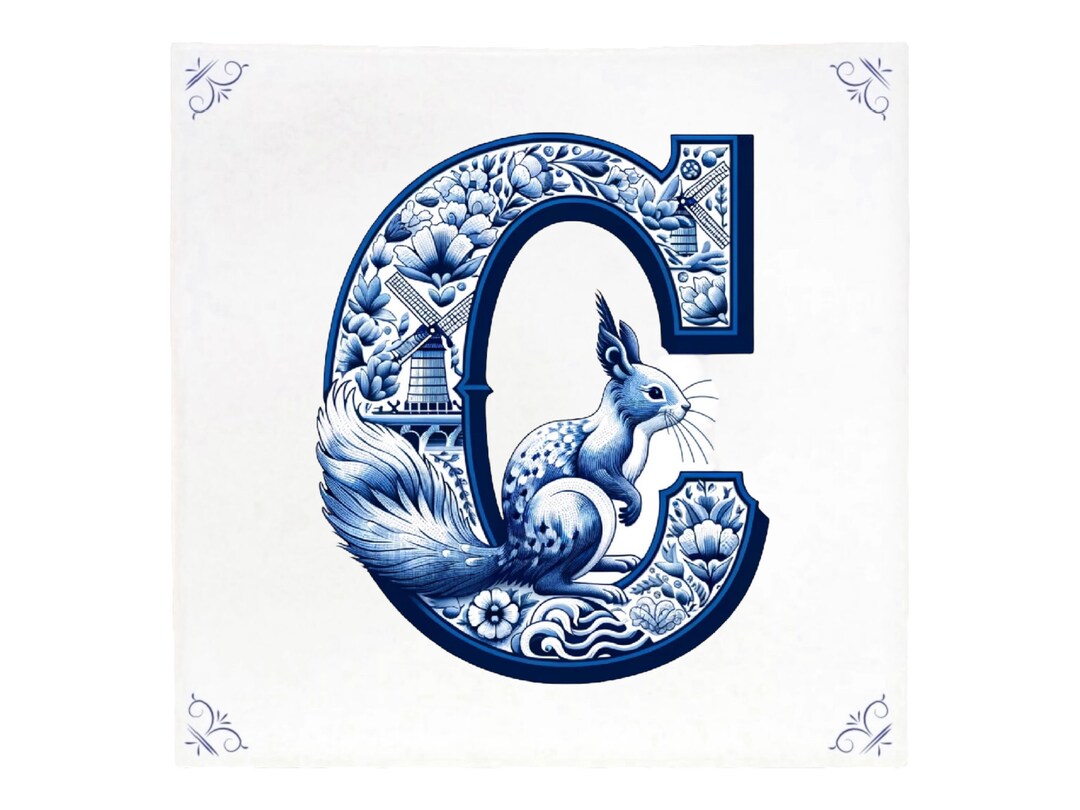 Alphabet, Initial C, Alphabet Tile, Tile, Delft Blue, Kitchen Tile ...