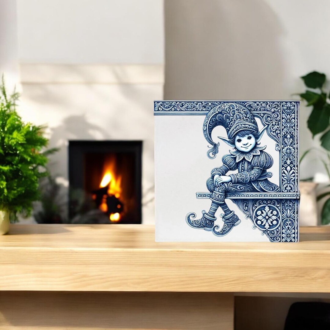 Elf, Tile, Delft Blue, Delft Blue Tile, Royal Blue, Elf Decor, Kitchen ...