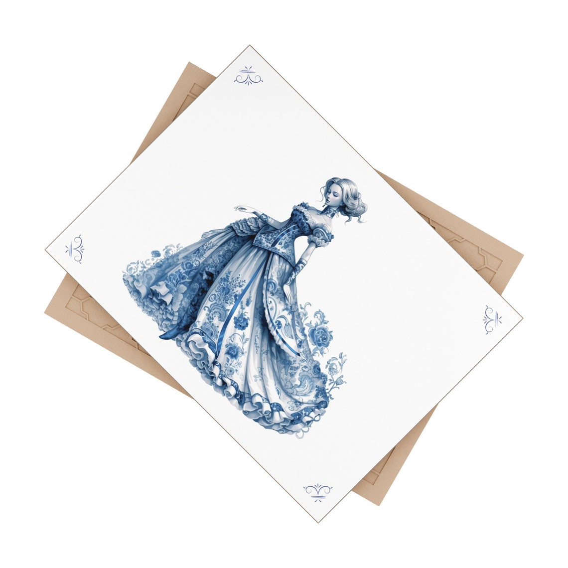 Princess Ceramic Tile, 6" X 8",delft Blue, Delft Blue Tile, Tile ...