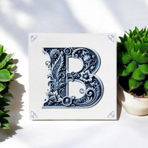 Alphabet, Initial B, Alphabet Tile, Tile, Delft Blue, Kitchen Tile ...