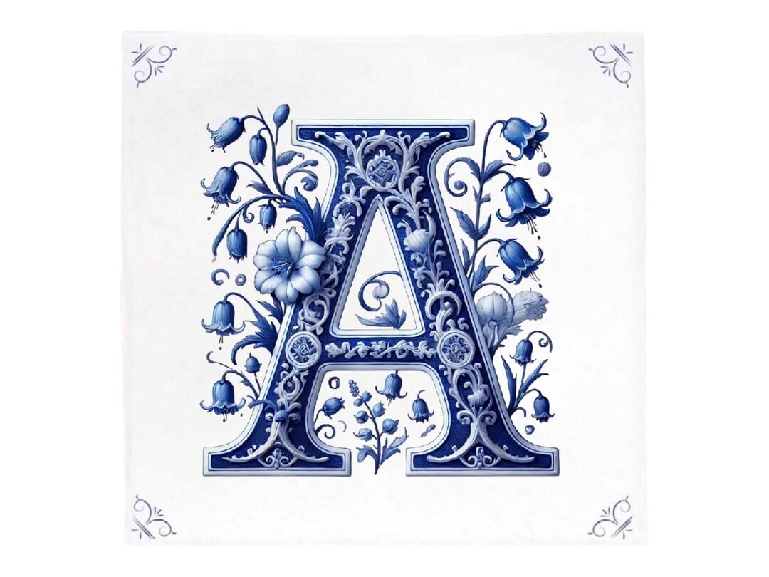 Alphabet, Initial A, Alphabet Tile, Tile, Delft Blue, Kitchen Tile ...
