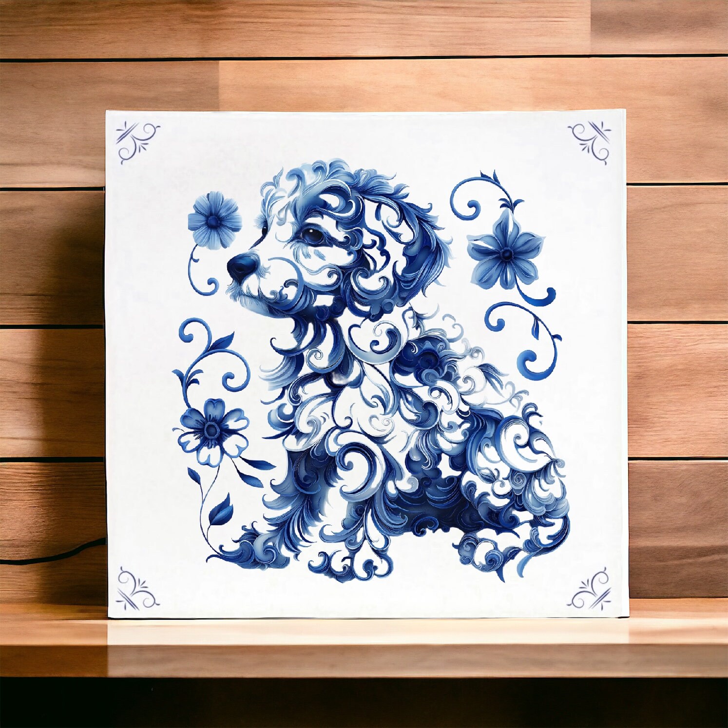 Delft Blue Dog, Delft Blue Tile, Tile, Delft Blue Tiles, Animal Tile ...