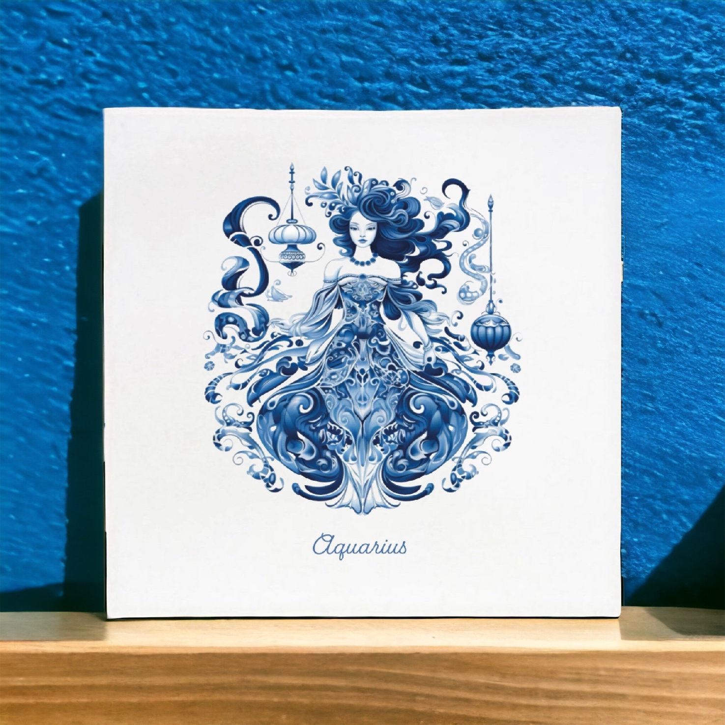 Aquarius, Delft Blue, Delft Blue Tile, Zodiac, Tile, Zodiac Gift ...