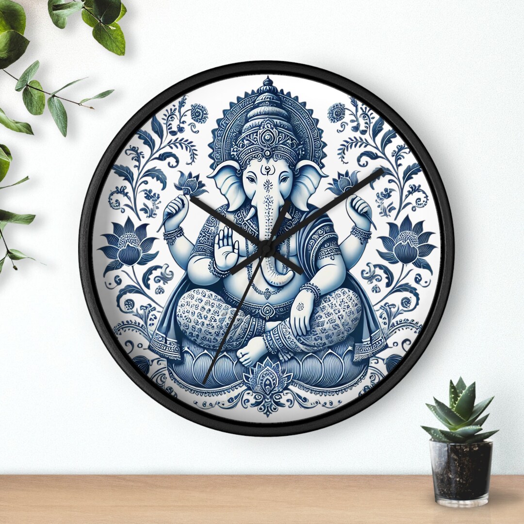 Ganesha, Wall Clock, Delft Blue Design, Spiritual, Energy, Housewarming ...