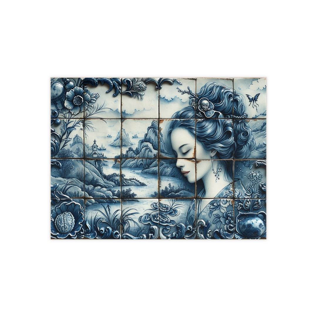Blue Girl, Ceramic Tile, 6" X 8", Delft Blue Tile, Delft Blue, Tile ...