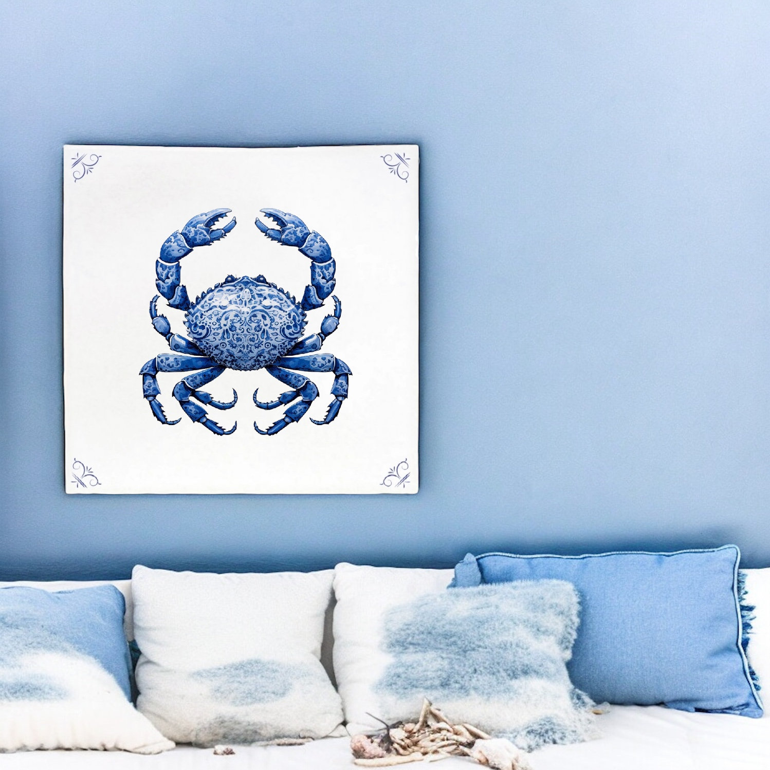Crab, Tile, Delft Blue, Kitchen Tile, Bathroom Tile, Wall Art, Crabs ...
