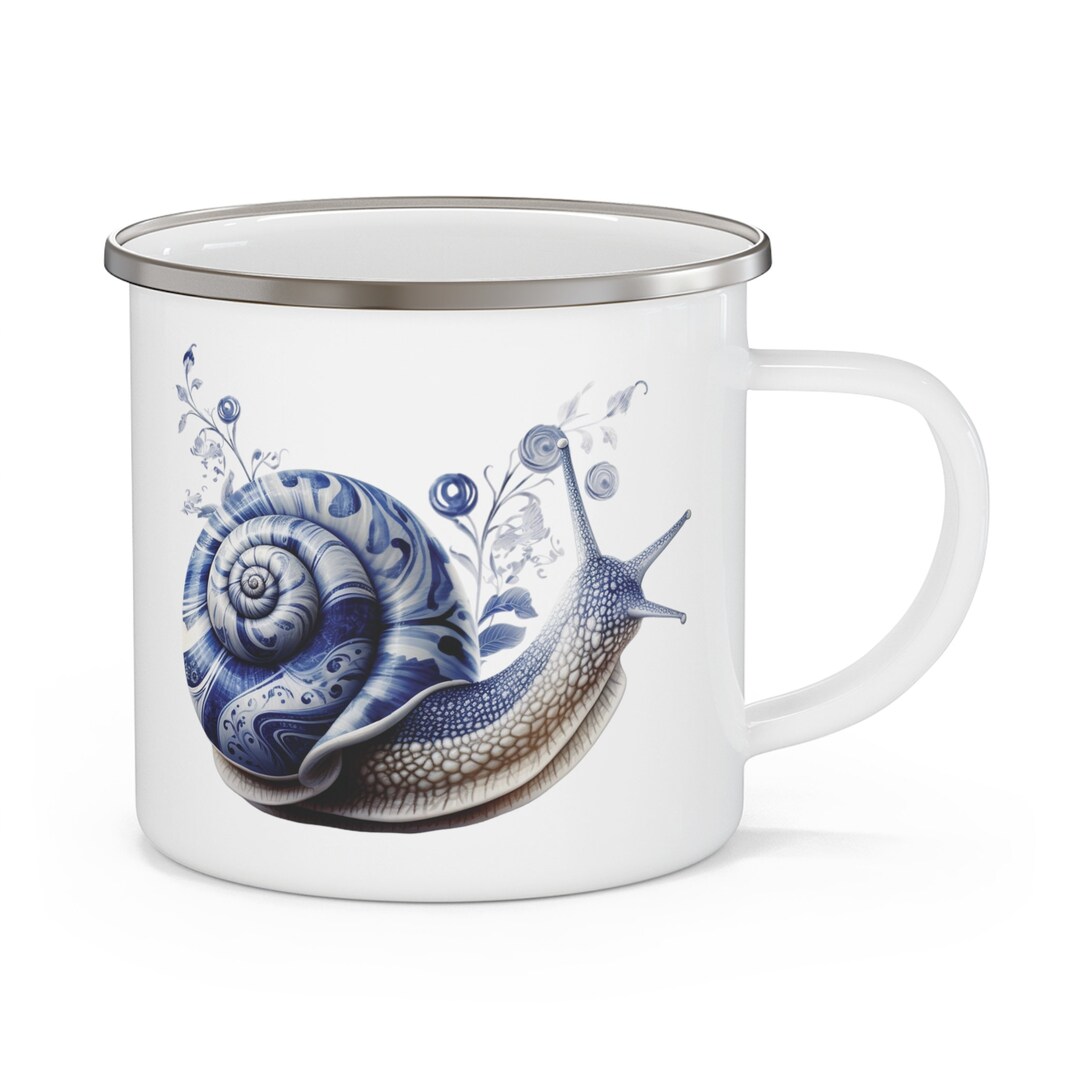 Snail, Enamel, Camping Mug, 12 Oz., Enamel Mug, Mug, Mugs, Stainless ...
