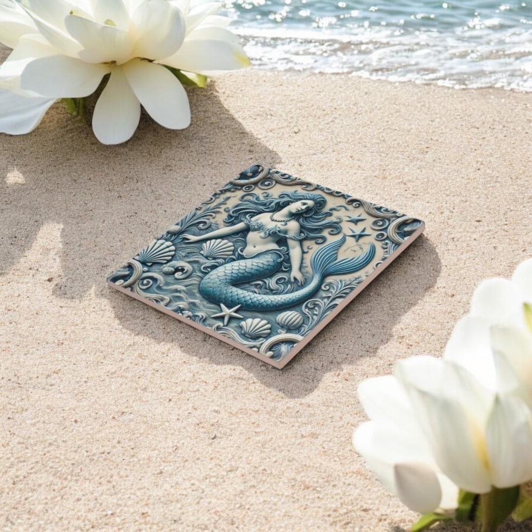 Mermaid, Delft Blue, Delft Blue, Delft Blue Tile, Ceramic Tile, Little ...