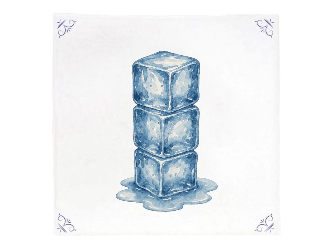 Ice Cubes, Delft Blue, Ceramic Tile, Kitchen Tile, Bathroom, Backsplash ...