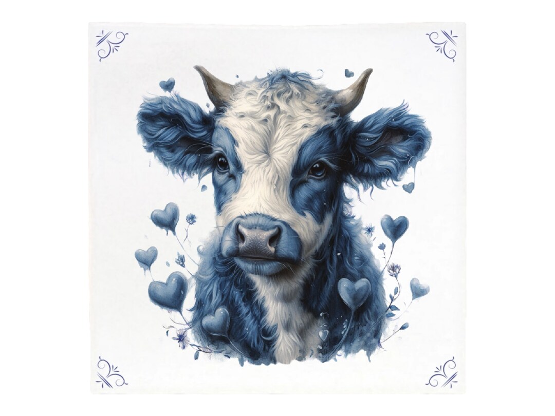 Delft Blue, Delft Blue Tile Ceramic, Cow, Tile Cow, Blue Ceramic ...