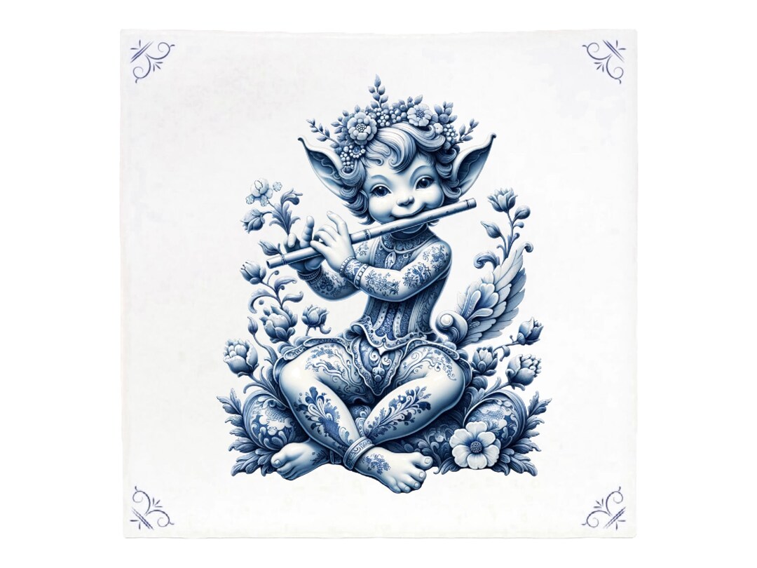 Elf, Tile, Delft Blue, Kitchen, Bathroom, Wall Art, Delft Blue Tile ...