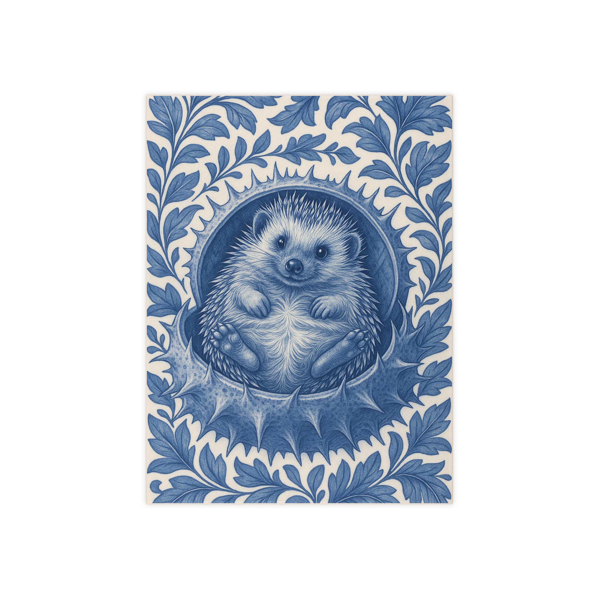 Hedgehog, Delft Blue, Delft Blue Tile, Hedgehog Decor, Forest Animal ...