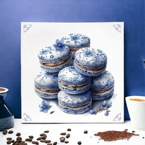 Delft Blue Macaron, Delft Blue Tile, Tile, Delft Blue Tiles, Delft Blue ...
