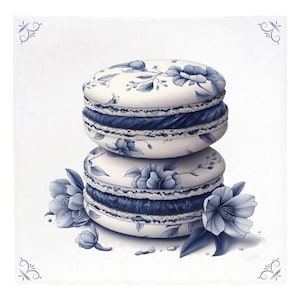 Delft Blue Macaron, Delft Blue Tile, Tile, Delft Blue Tiles, Delft Blue ...