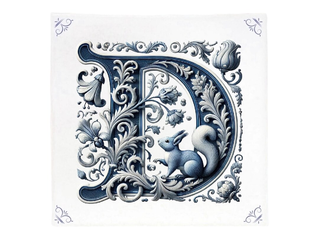 Initial D, Alphabet Tile, Tile, Delft Blue, Kitchen Tile, Bathroom ...