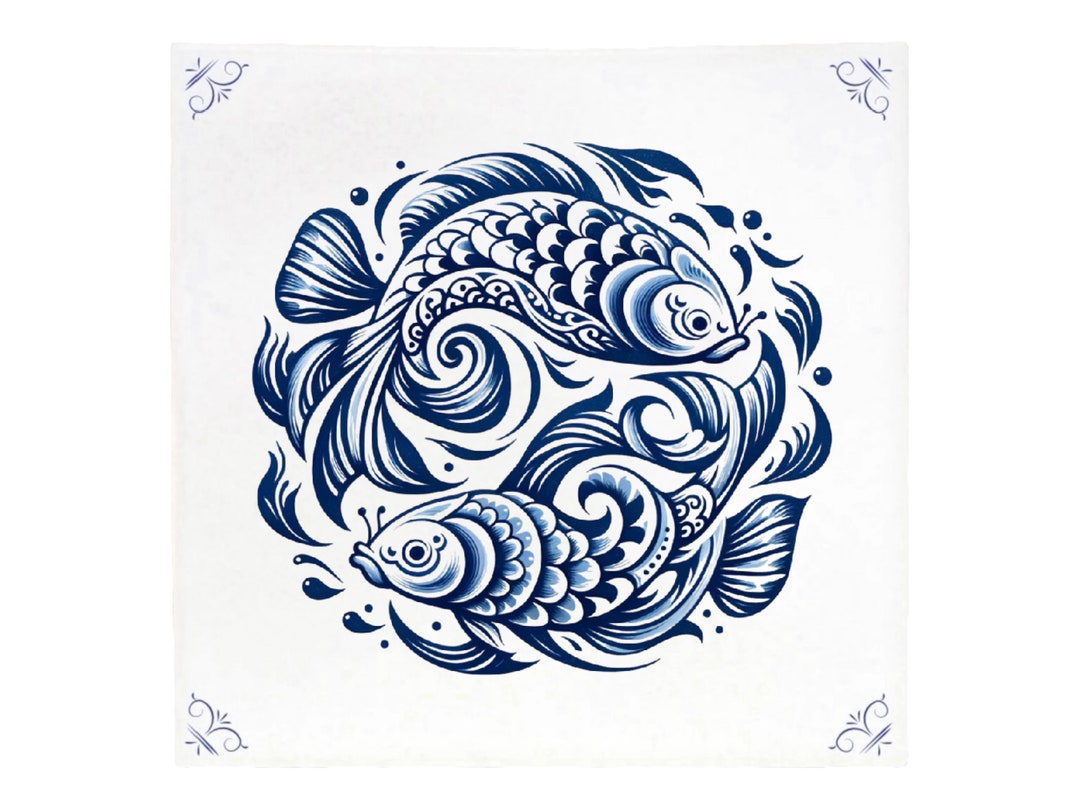 Fish, Pisces, Delft Blue, Delft Blue, Tile, Zodiac, Horoscope, Delft ...