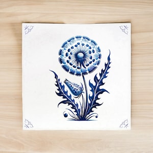 Dandelion, Tile, Delft Blue, Flower, Kitchen Tile, Bathroom Tile, Wall ...