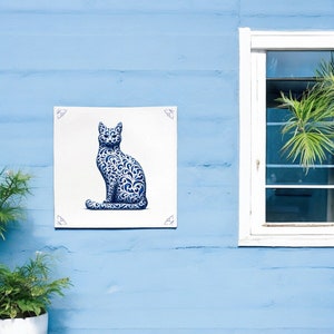 Cat, Tile, Delft Blue, Kitchen Tile, Bathroom Tile, Wall Art, Kitchen ...