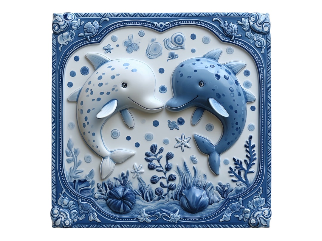 Dolphin, Delft Blue, Delft Blue, Delft Blue Tile, Tile, Dolphins ...