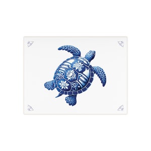Turtle, Delft Blue Tile, Ceramic Tile, 6" X 8", Delft Blue, Wall Art ...