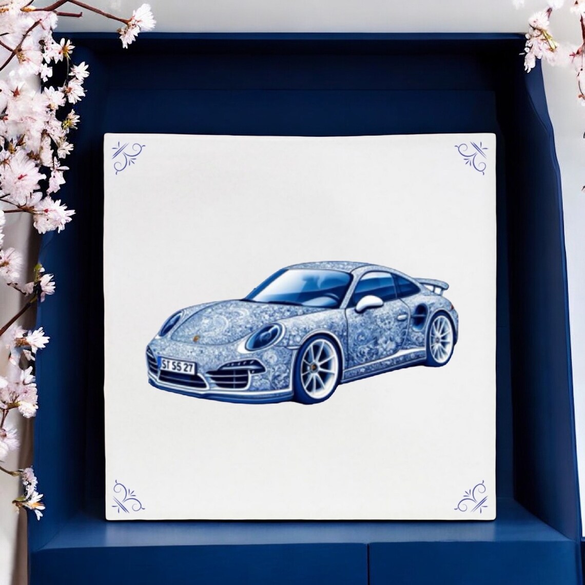 Sports Car, Car, Tile, Delft Blue, Delft Blue Tile, Bathroom Tile, Wall ...