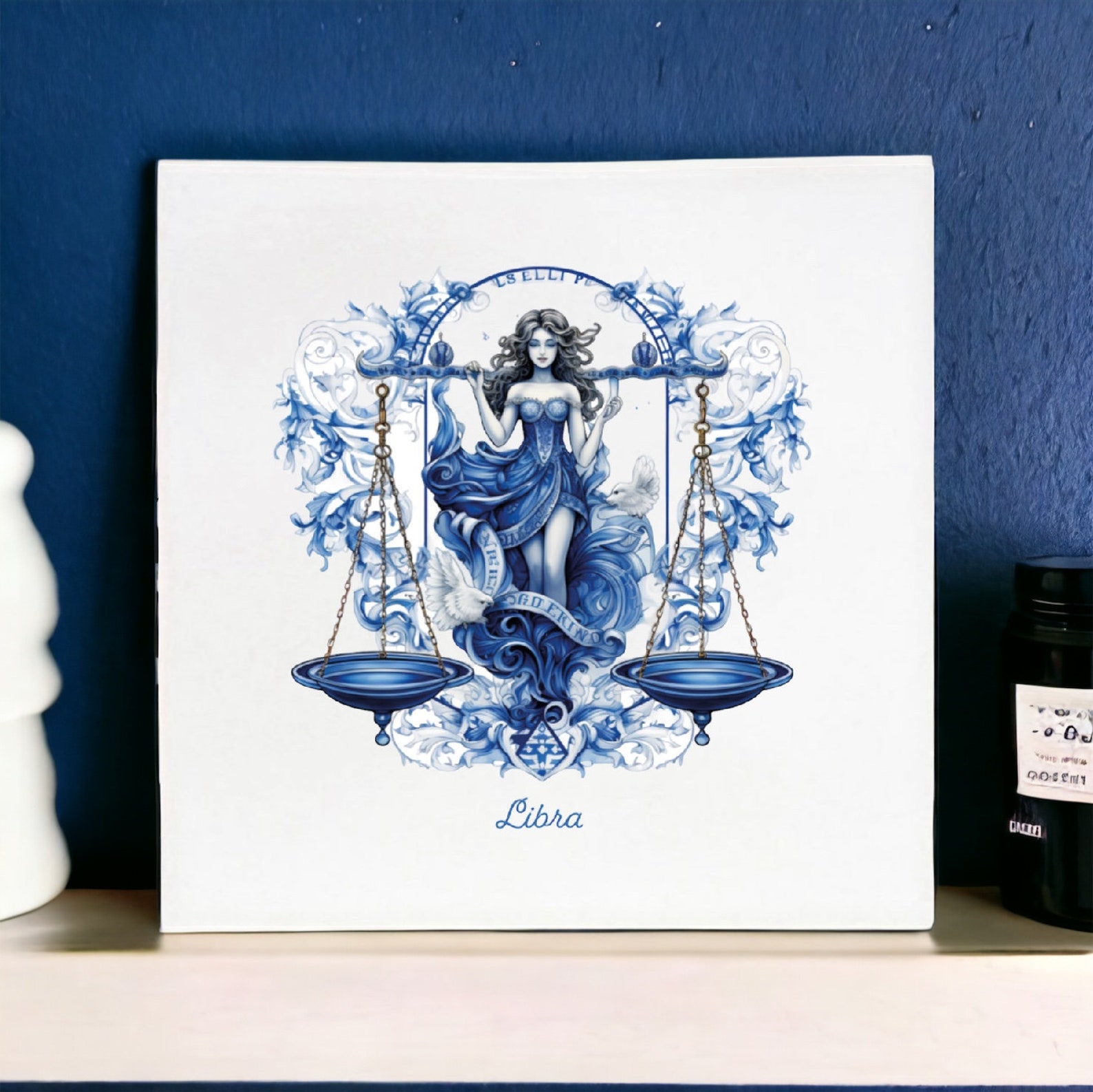 Libra, Delft Blue, Delft Blue Tile, Zodiac, Tile, Zodiac Gift ...