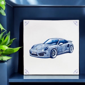Sports Car, Car, Tile, Delft Blue, Delft Blue Tile, Bathroom Tile, Wall ...
