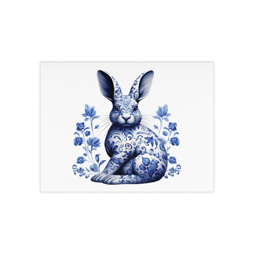 Rabbit, Bunny, Ceramic Tile, 6" X 8", Delft Blue, Delft Blue Tile, Tile ...