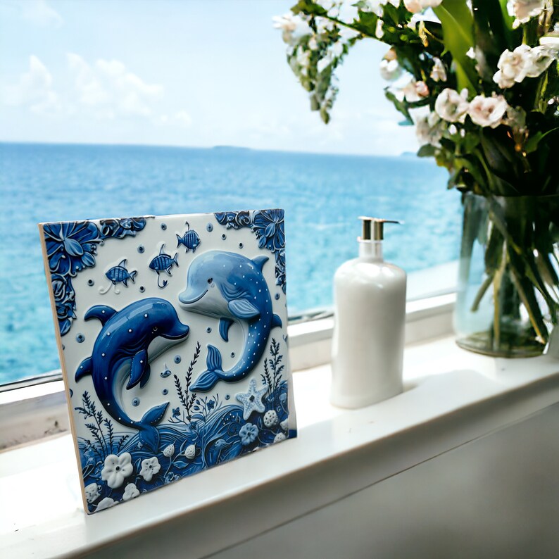 Dolphin, Delft Blue, Delft Blue, Delft Blue Tile, Tile, Dolphins ...