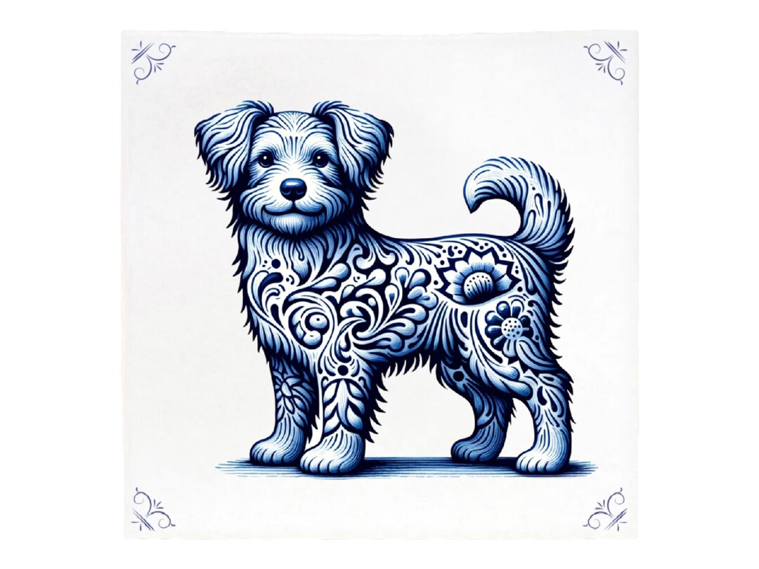 Dog, Tile, Delft Blue, Kitchen Tile, Bathroom Tile, Wall Art, Kitchen ...