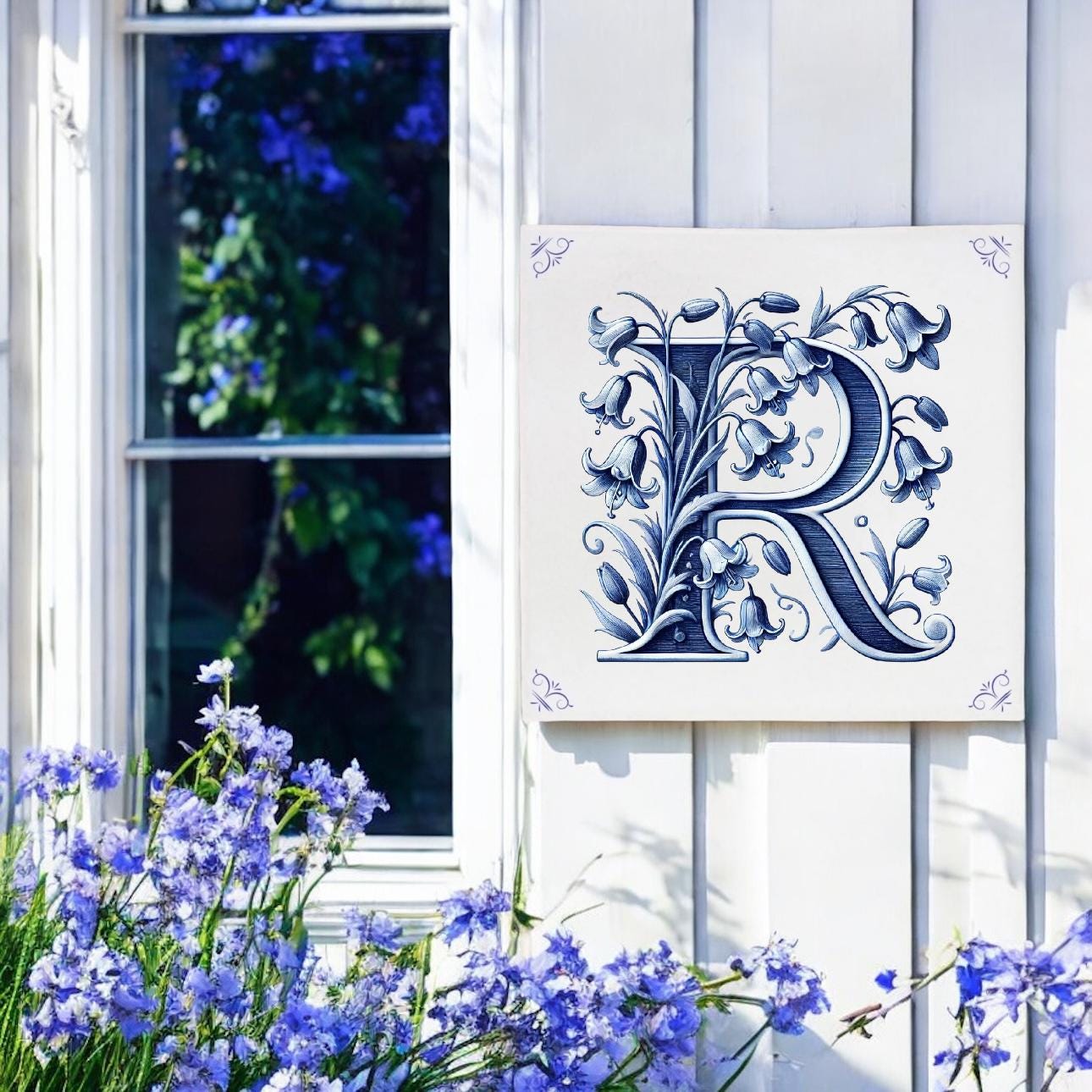 Alphabet, Initial R, Alphabet Tile, Tile, Delft Blue, Kitchen Tile ...