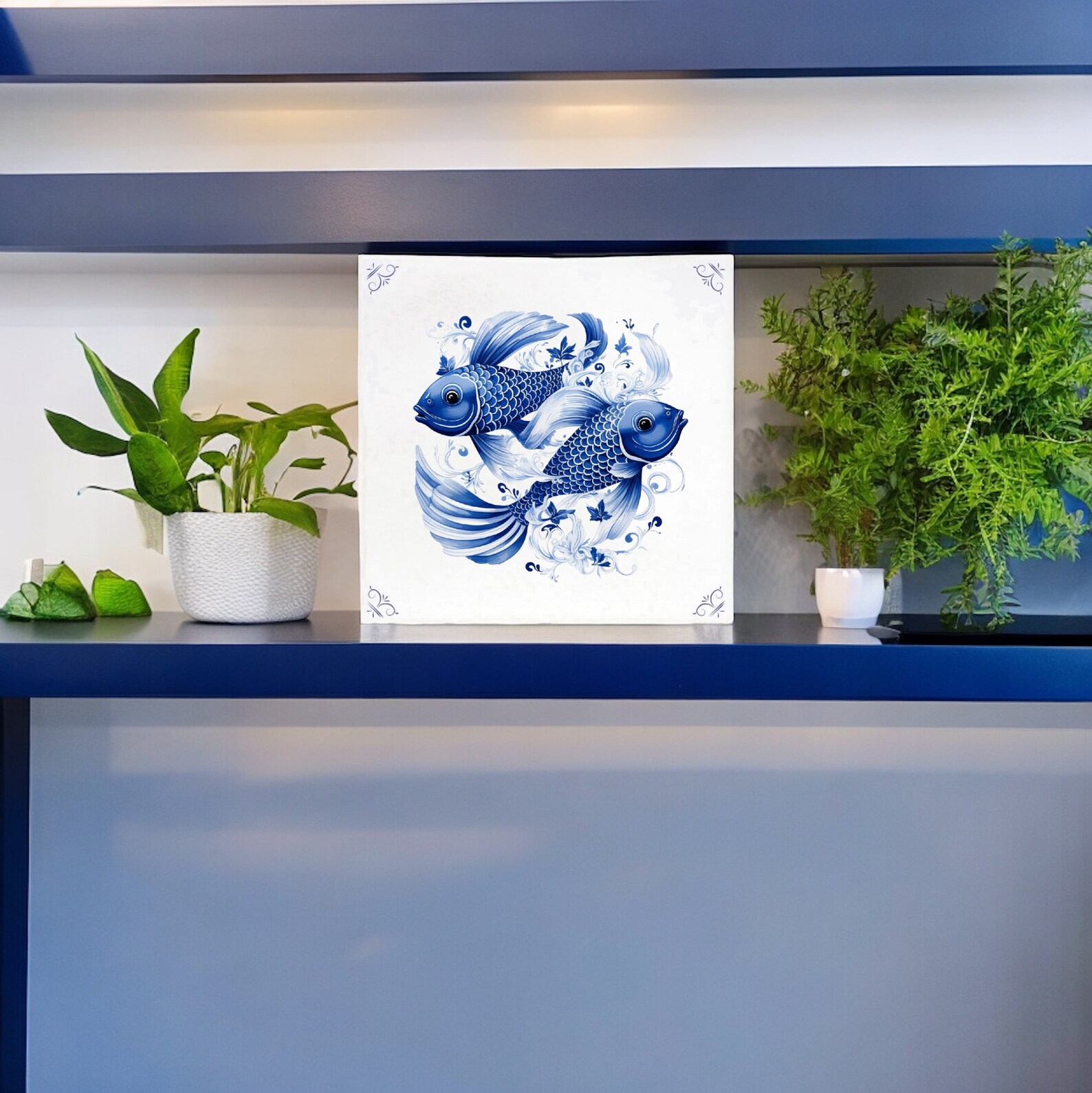 Fish, Tile, Delft Blue, Kitchen Tile, Bathroom Tile, Wall Art, Pisces ...