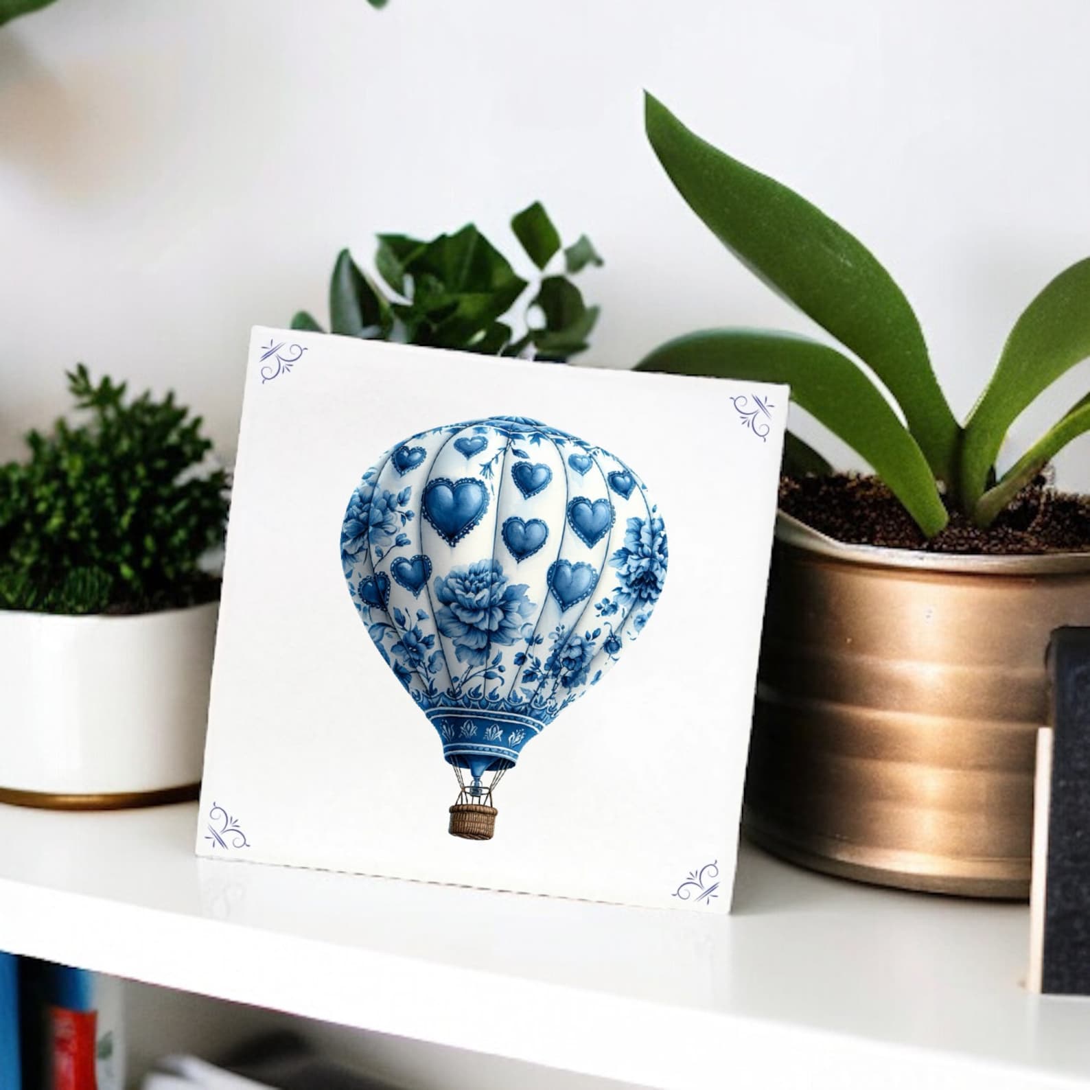 Air Balloon, Heart, Balloon, Delft Blue, Hot Air Balloon, Tile, Delft ...