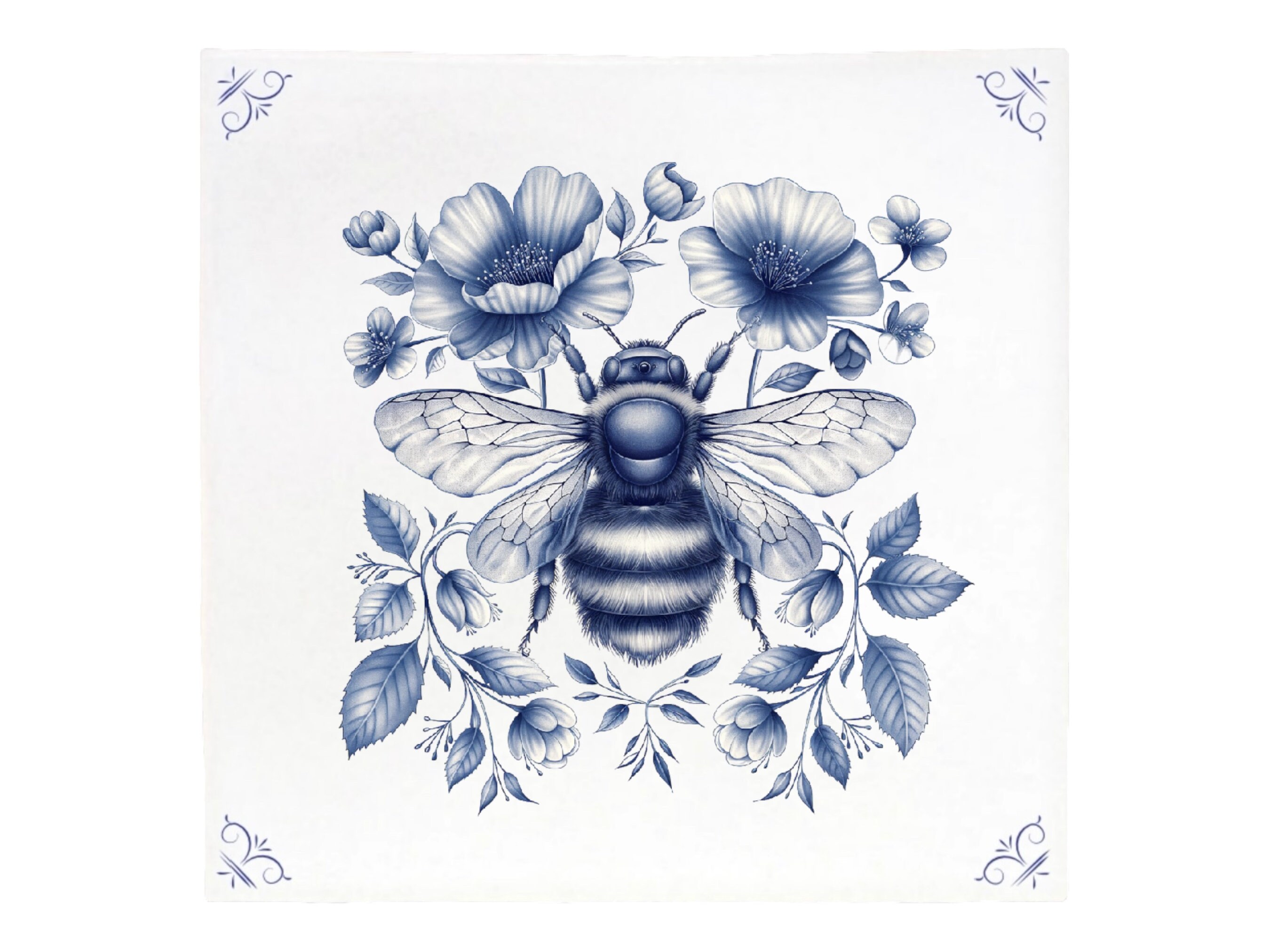 Bee, Tile, Delft Blue, Delft Blue Tile, Royal Blue, Honey Bee, Bumble ...