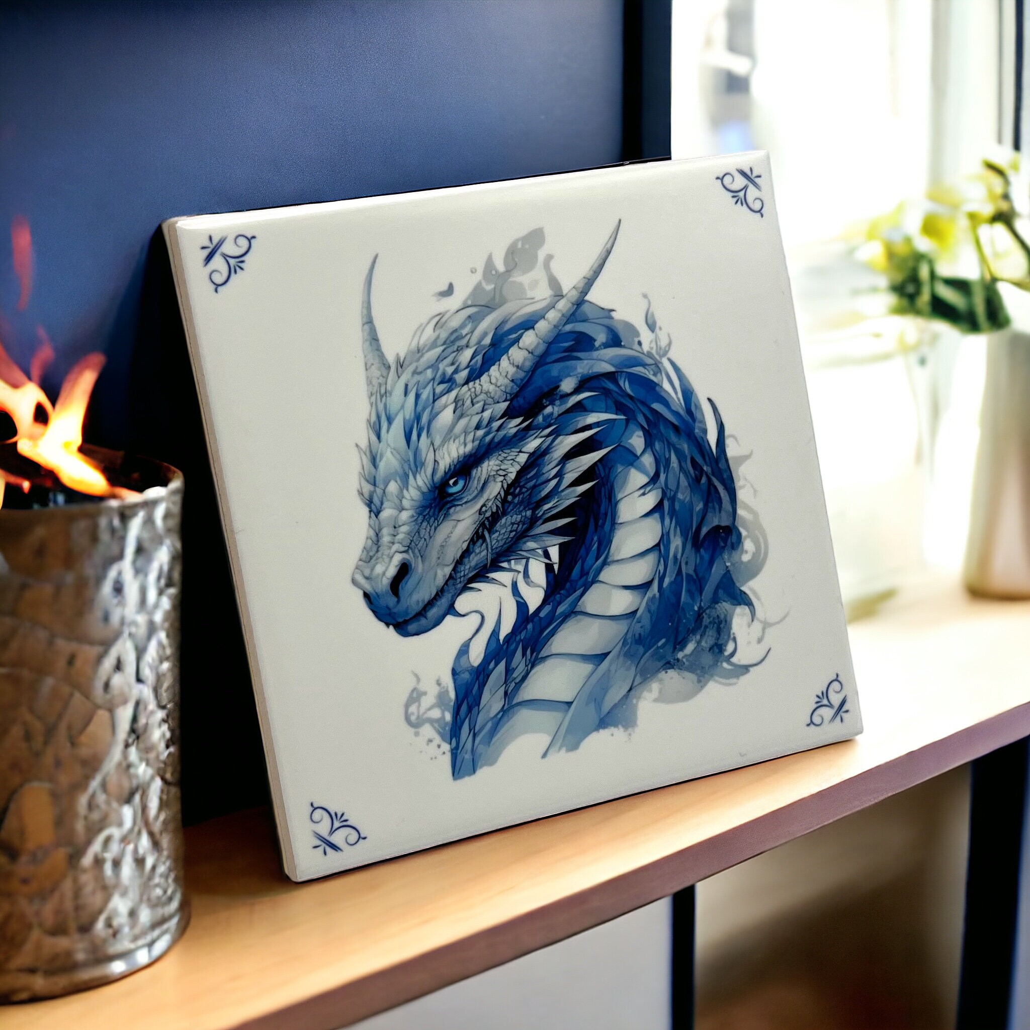 Dragon, Delft Blue, Delft Blue, Tile, Wall Art, Dragon, Backsplash ...
