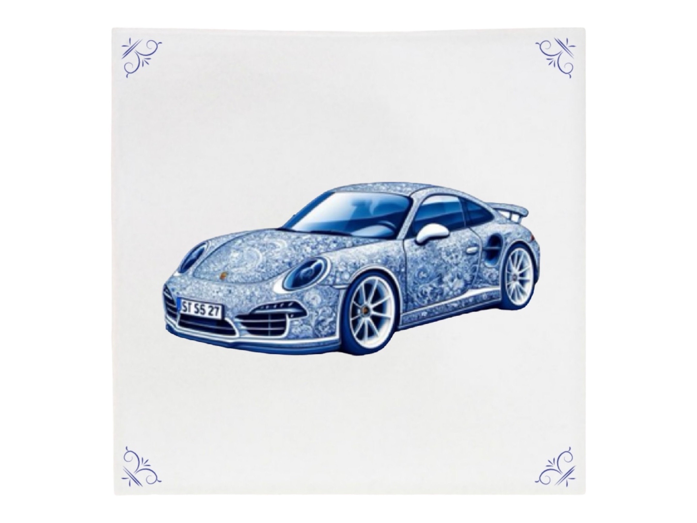 Sports Car, Car, Tile, Delft Blue, Delft Blue Tile, Bathroom Tile, Wall ...