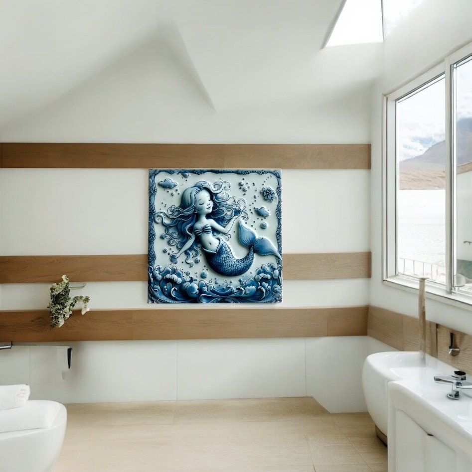 Mermaid, Delft Blue, Delft Blue, Delft Blue Tile, Tile, Ceramic, Tiles ...