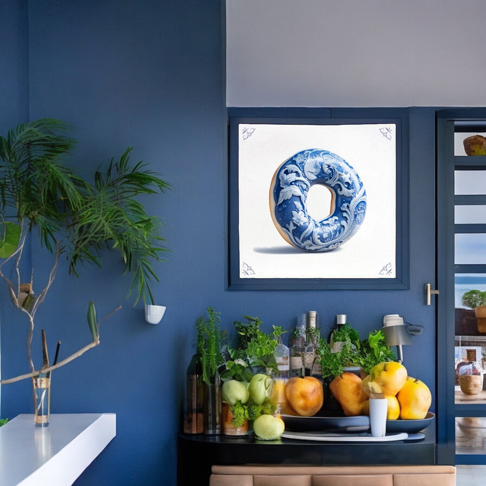 Bagel, Tile, Delft Blue, Kitchen Tile, Bathroom Tile, Wall Art, Kitchen ...