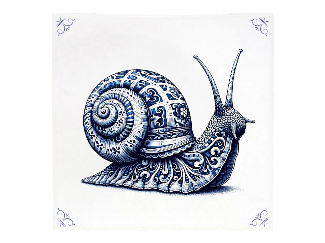 Snail, Snail, Delft Blue, Delft Blue, Tile, Snails, Garden, Gift for ...